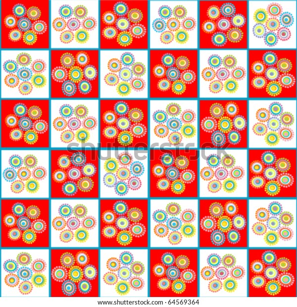 Red White Retro Floral Background Stock Vector (Royalty Free) 64569364 ...