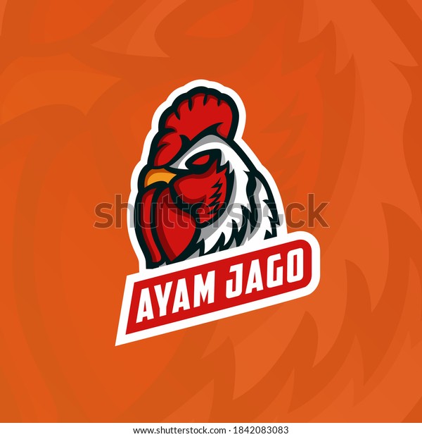 Red White Rooster Mascot Logo Esport Stock Vector (Royalty Free ...