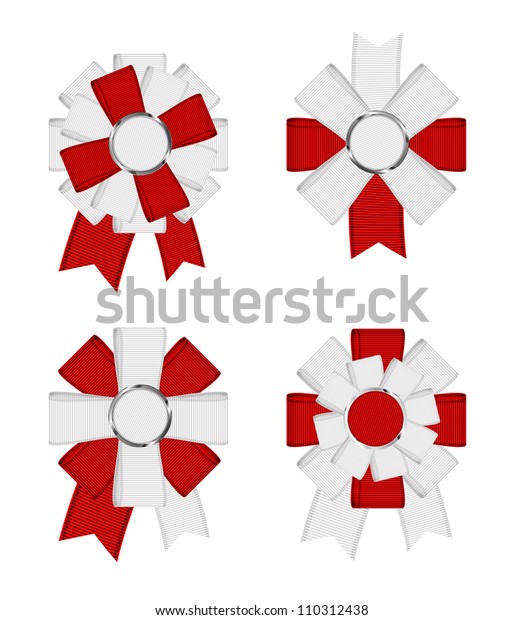 Red White Vector Detailed Textured Ribbon Stock Vector (Royalty Free ...