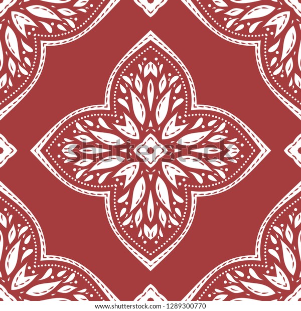 Red White Vintage Vector Seamless Pattern Stock Vector (Royalty Free ...