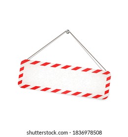 Red White Warning Sign Hanging On Stock Vector (Royalty Free ...