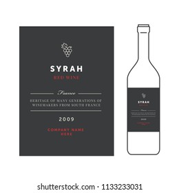 Red Wine Labels Vector Premium Template Stock Vector (Royalty Free ...