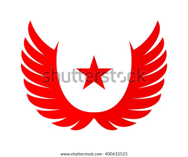 Red Wing Flying Emblem Image Vector Stock Vector (Royalty Free ...