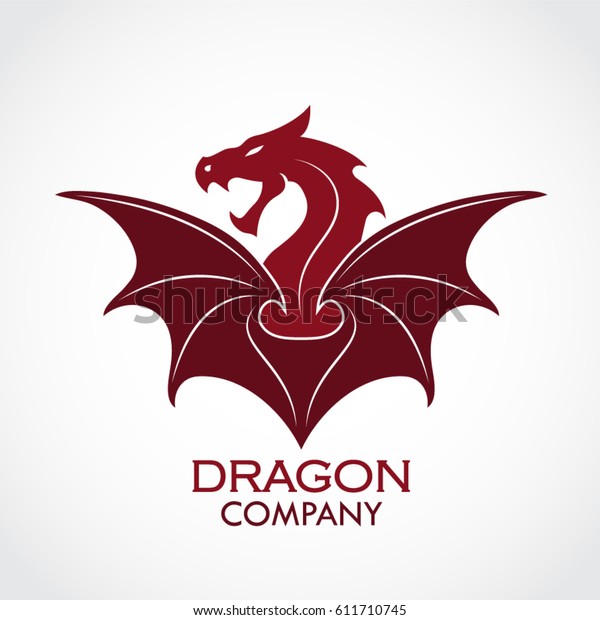 Red Winged Dragon Logo Stock Vector (Royalty Free) 611710745 | Shutterstock