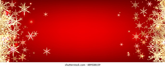 Red Winter Banner Snowflakes Vector Illustration Stock Vector (Royalty ...