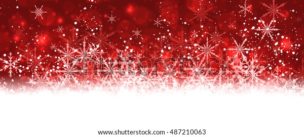 Red Winter Banner Snowflakes Vector Illustration Stock Vector (Royalty ...