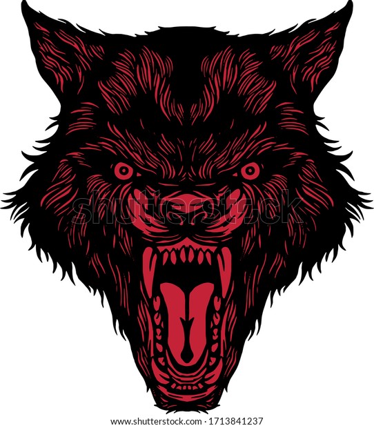 Red Wolf Head Illustration Animal Stock Vector (Royalty Free ...