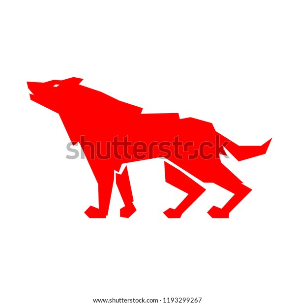 Red Wolf Logo Conceptual Logo Design Stock Vector (Royalty Free ...