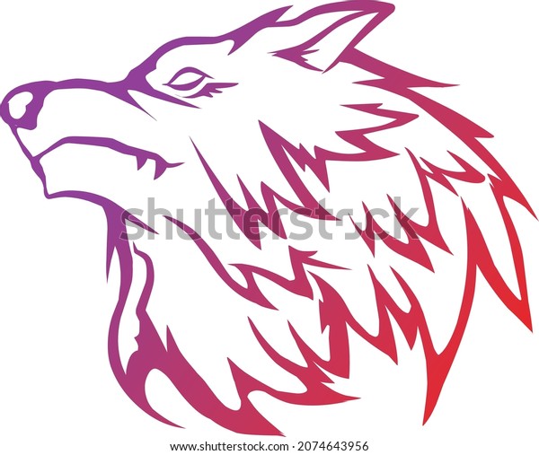 Red Wolf Logo Game Team Stock Vector (Royalty Free) 2074643956 ...