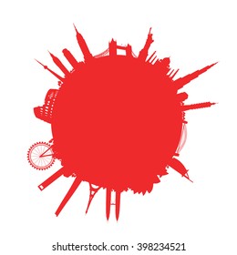 Red World Landscape Cityscape Stock Vector (Royalty Free) 398234521 ...