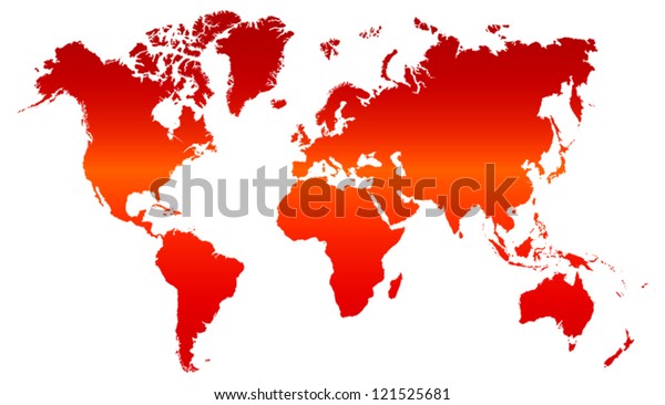 Red World Map Illustration Stock Vector (Royalty Free) 121525681