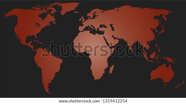 Red World Map Silhouette Stock Vector (Royalty Free) 1319412254 ...