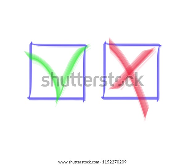 Red X Green Tick Check Marks Stock Vector (Royalty Free) 1152270209 ...