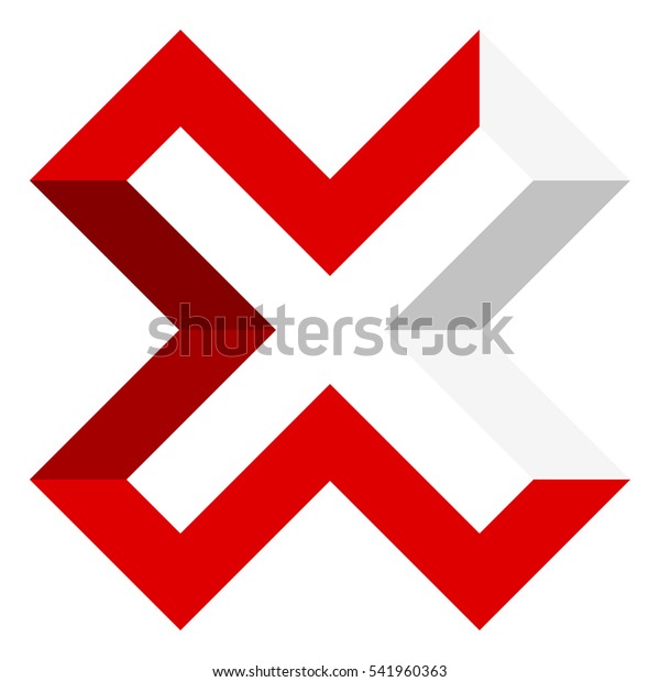 Red X Letter X Shape Red Stock Vector (Royalty Free) 541960363 ...