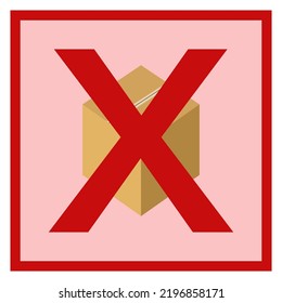 Red X Over Single Cardboard Box Stock Vector (Royalty Free) 2196858171 ...