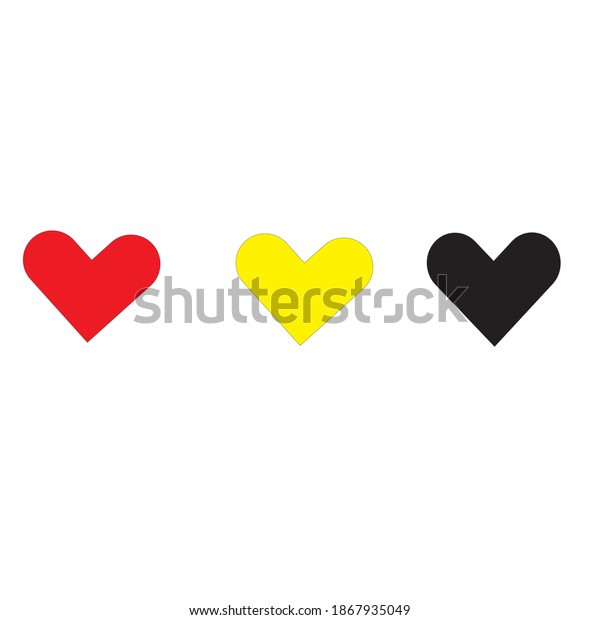 Red Yellow Black Heart Set Stock Vector (Royalty Free) 1867935049 ...