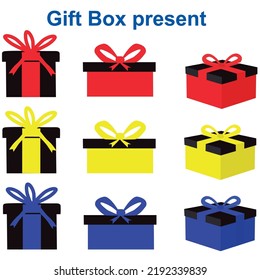 Red Yellow Blue Gift Boxes Present Stock Vector (Royalty Free ...