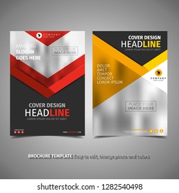 Red Yellow Brochure Stock Vector (Royalty Free) 1282540498 | Shutterstock