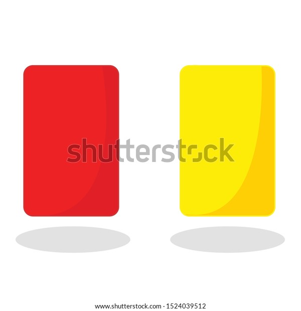 Red Yellow Cards Simple Illustration Clip Stock Vector (Royalty Free ...