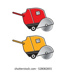 Red Yellow Concrete Cutting Machinevector Drawing Stock Vector (Royalty ...