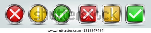 Red Yellow Green Status Checkmark Voting Stock Vector (Royalty Free ...