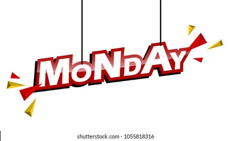 Red Yellow Monday Stock Vector (Royalty Free) 1055818316 | Shutterstock