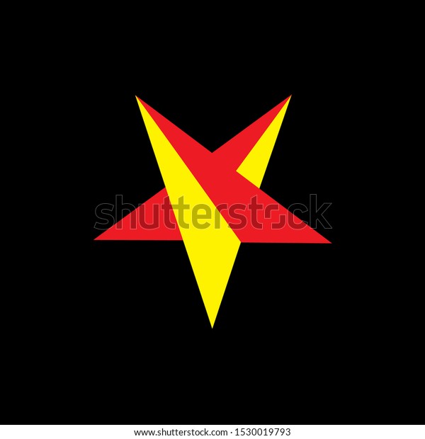 Red Yellow Star Black Background Logo Stock Vector (Royalty Free ...