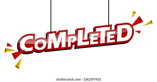 Red Yellow Tag Completed Stock Vector (Royalty Free) 1362397433