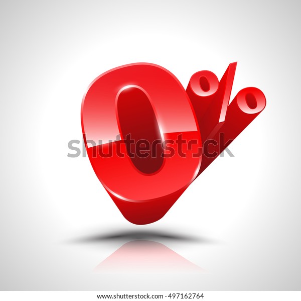 Red Zero Percent 0 Isolated Over Stock Vector (Royalty Free) 497162764