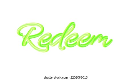 Redeem Text Typography Calligraphy Script 3d Stock Vector (Royalty Free ...