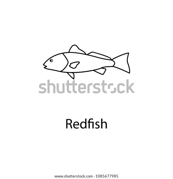 Redfish Icon Element Marine Life Mobile Stock Vector (Royalty Free ...