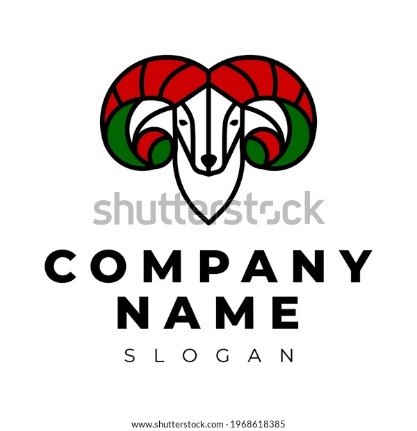 Redgreen Ram Head Logo Design Stock Vector (Royalty Free) 1968618385 ...