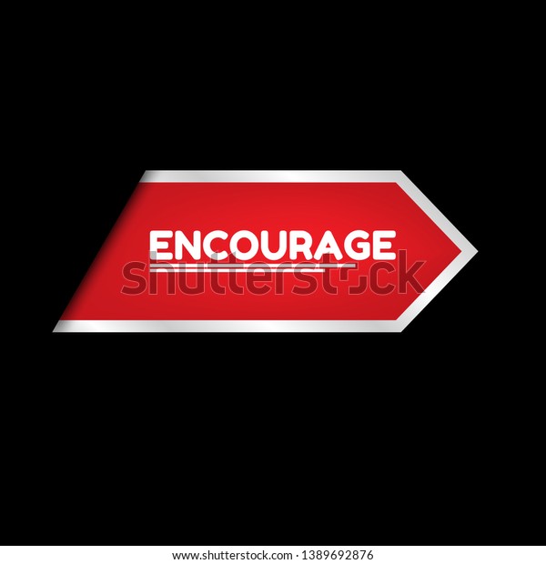 Redlabel Word Encourage On White Background Stock Vector (Royalty Free ...