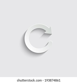 Redo Symbol White Vector Icon Shadow Stock Vector (Royalty Free) 493026481
