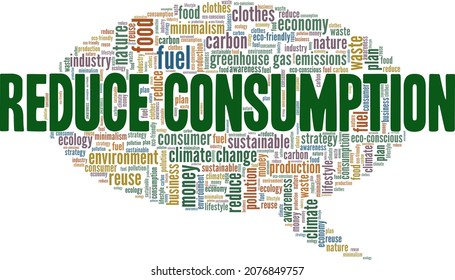 Reduce Consumption Vector Illustration Word Cloud Stock Vector (Royalty ...