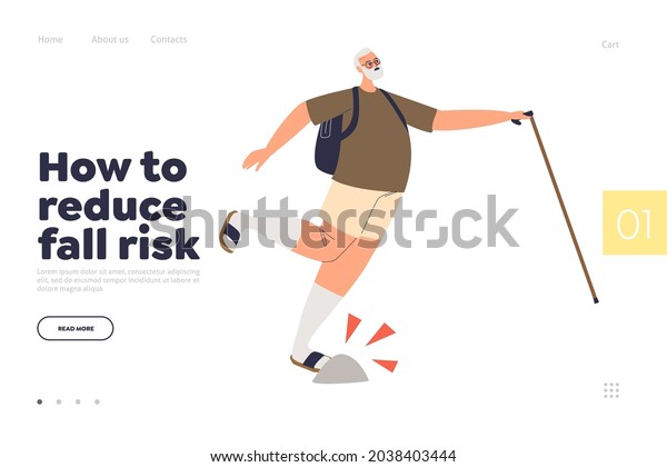 Reduce Fall Risk Concept Landing Page Stock Vector (Royalty Free ...