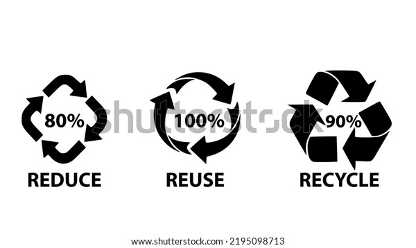 Reduce Reuse Recycle Icon Template Isolated Stock Vector (Royalty Free ...