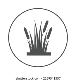 Reeds Grass Plant Leaf Icon Circle Stock Vector (Royalty Free ...