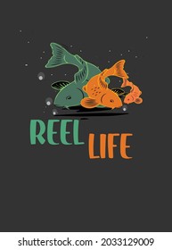 Reel Life Vector Tshirt Design Stock Vector (Royalty Free) 2033129009 ...