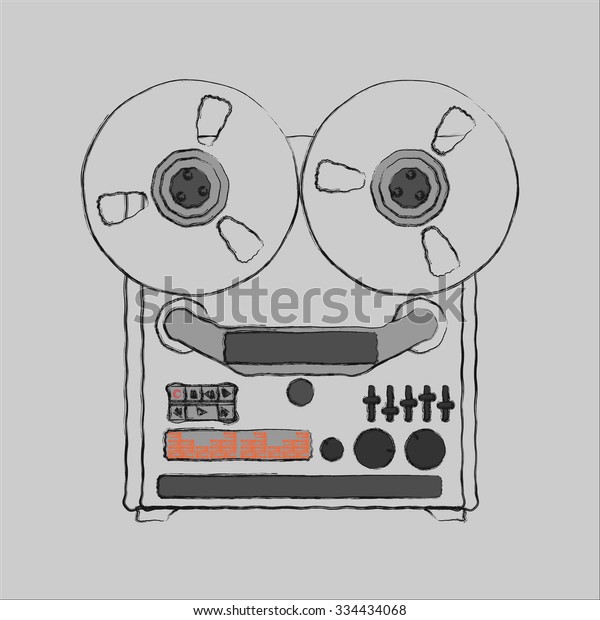 Reel Tape Recorder Vector Sketch Stock Vector (Royalty Free) 334434068 ...