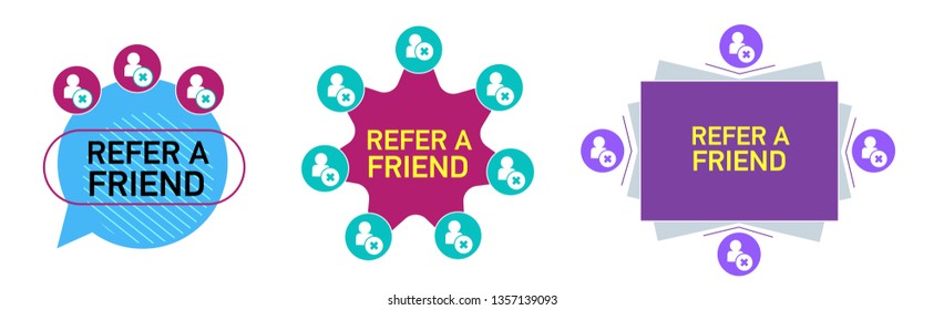 Refer Friend Badges Referral Program Badge Stock Vector (Royalty Free ...