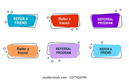 Refer Friend Badges Referral Program Badgemarketing Stock Vector ...