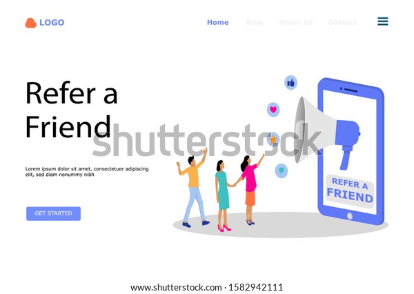 Refer Friend Vector Illustration Concept Suitable Stock Vector (Royalty ...