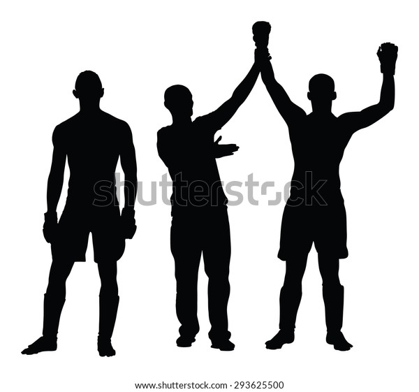 Referee Declares Winner Match Fighter Vector Stock Vector (Royalty Free ...