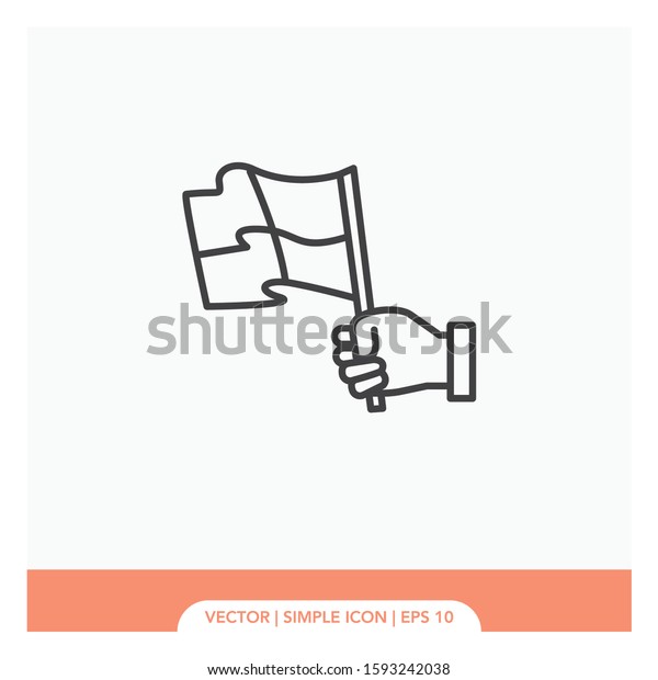 Referee Flag Icon Vector Illustration Stock Vector (Royalty Free ...