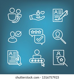 Referral Job Reference Icon Set Recommendations Stock Vector (Royalty ...