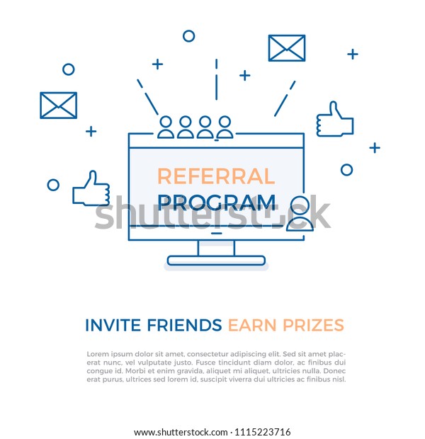 Referral Program Affiliate Marketing Online Business Stock Vector ...