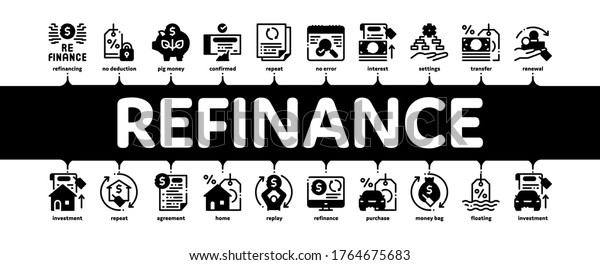 Refinance Financial Minimal Infographic Web Banner Stock Vector ...