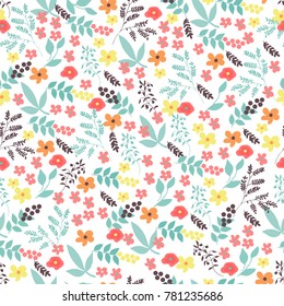 Refined Floral Pattern Cute Hand Drawn: vector de stock (libre de ...