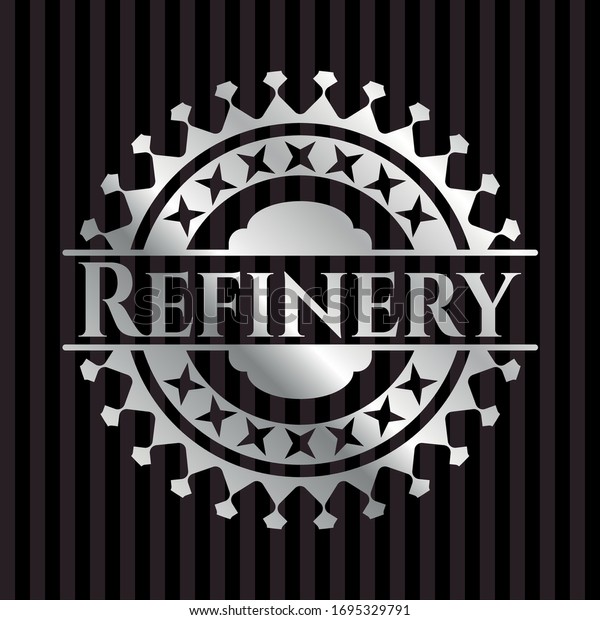 Refinery Silver Shiny Badge Vector Illustration Stock Vector (Royalty ...